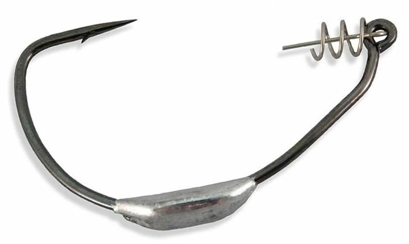 Офсетные крючки Lucky John Predator LJH357, размер 6/0, упаковка 3 шт, с огрузкой - офсетный крючок с грузом и пружинкой