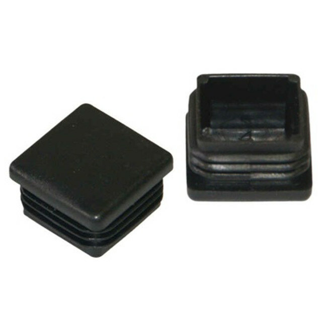 Заглушка пластиковая квадратная 60х60 мм черная, комплект 2 шт для панелей и корпусов