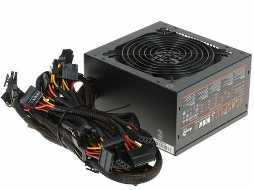 Блок питания Aerocool KCAS PLUS 800W (KCAS-800 PLUS) черный - 800 Вт, 80+ Bronze, ATX 20+4 пин, 4 pin + 4 pin CPU, 7 SATA, 4 x 6+2 pin PCI-E
