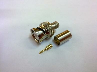 Разъем высокочастотный B-111/5D (5 шт), вилка (штекер) BNC обжимная на кабель 5D-FB