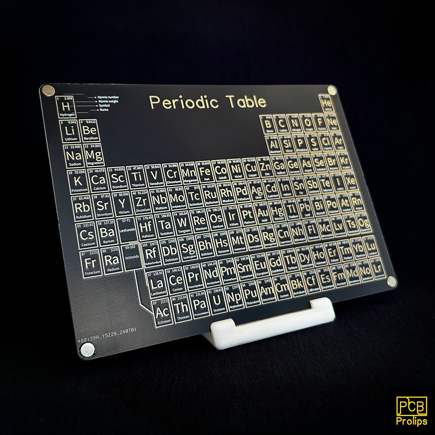 Таблица Менделеева PCB ProTips (Gold), настольная, стеклотекстолит, 15,5 x 11,1 см