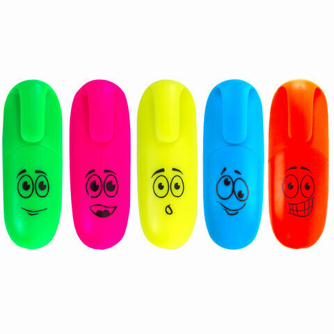 Текстовыделитель юнландия "неончики", мини, ассорти В пластиковой банке, линия 1-5 мм, 151766