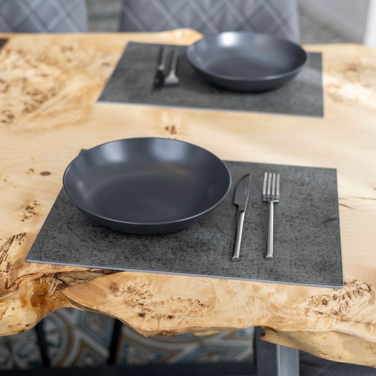 Набор из кожаных подставок под горячее, плейсматов Plas Winchester by J.Audmorr, черный