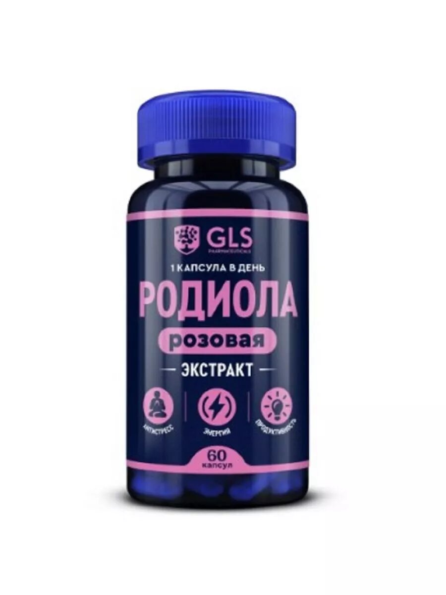 Родиола розовая GLS, адаптогенное действие, капсулы, 60 капсул, 400мг
