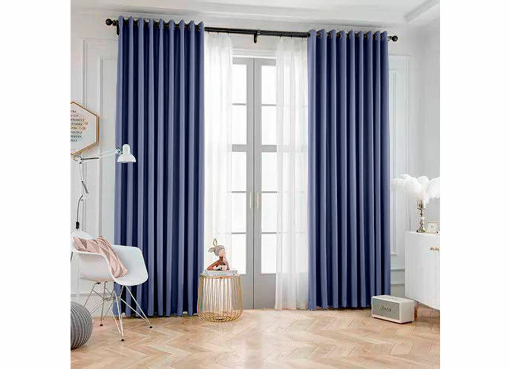 Комплект Штор Sofa Home Блэкаут/ Blackout 300х250 см, Индиго на люверсах