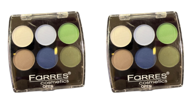 Farres cosmetic Тени для век 1012-А, шестицветные, матовые № 2 - 2 шт