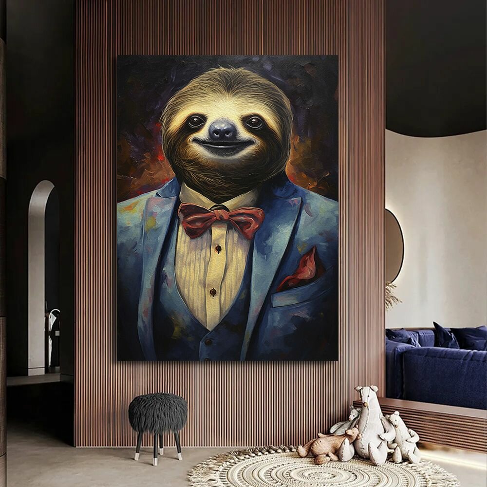 Картина ВсеКартины. Тут "Ленивец", холст, дерево, на подрамнике