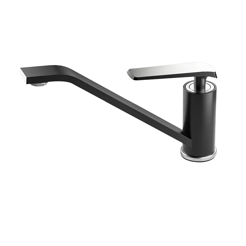 Смеситель для кухни с поворотным изливом Vieir V333522-C черный матовый