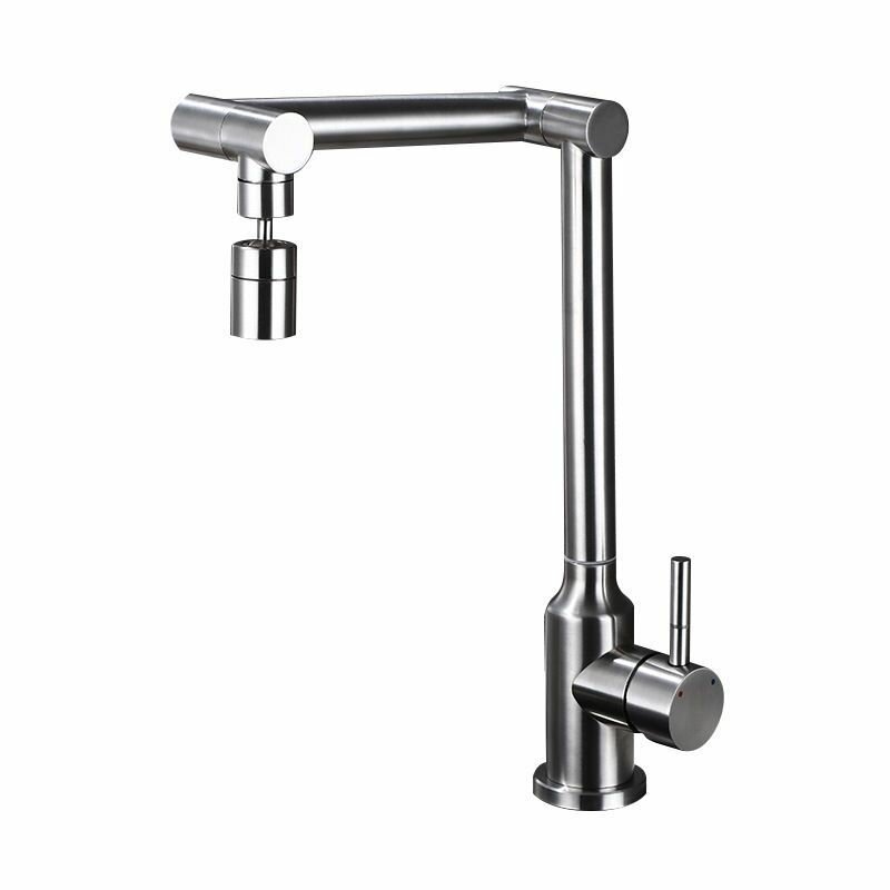 Смеситель для раковины умывальника, кухни, ванной, мойки Luanniao поворотный с вращением на 360 градусов и аэратором. Кран для ванны и душа. Цвет хром (серый)