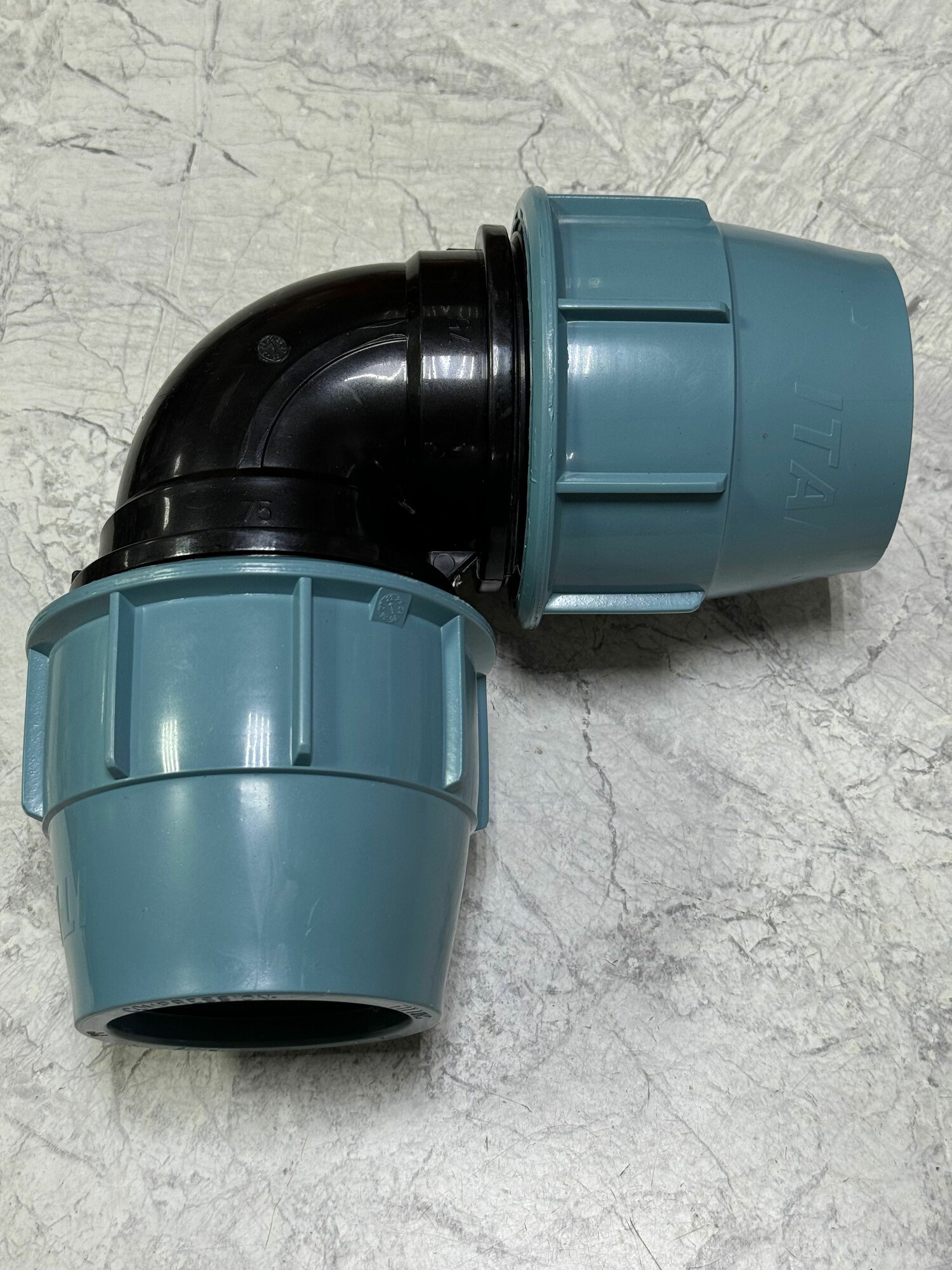 Уголок ITAL 75мм-90гр (отвод обжимной)