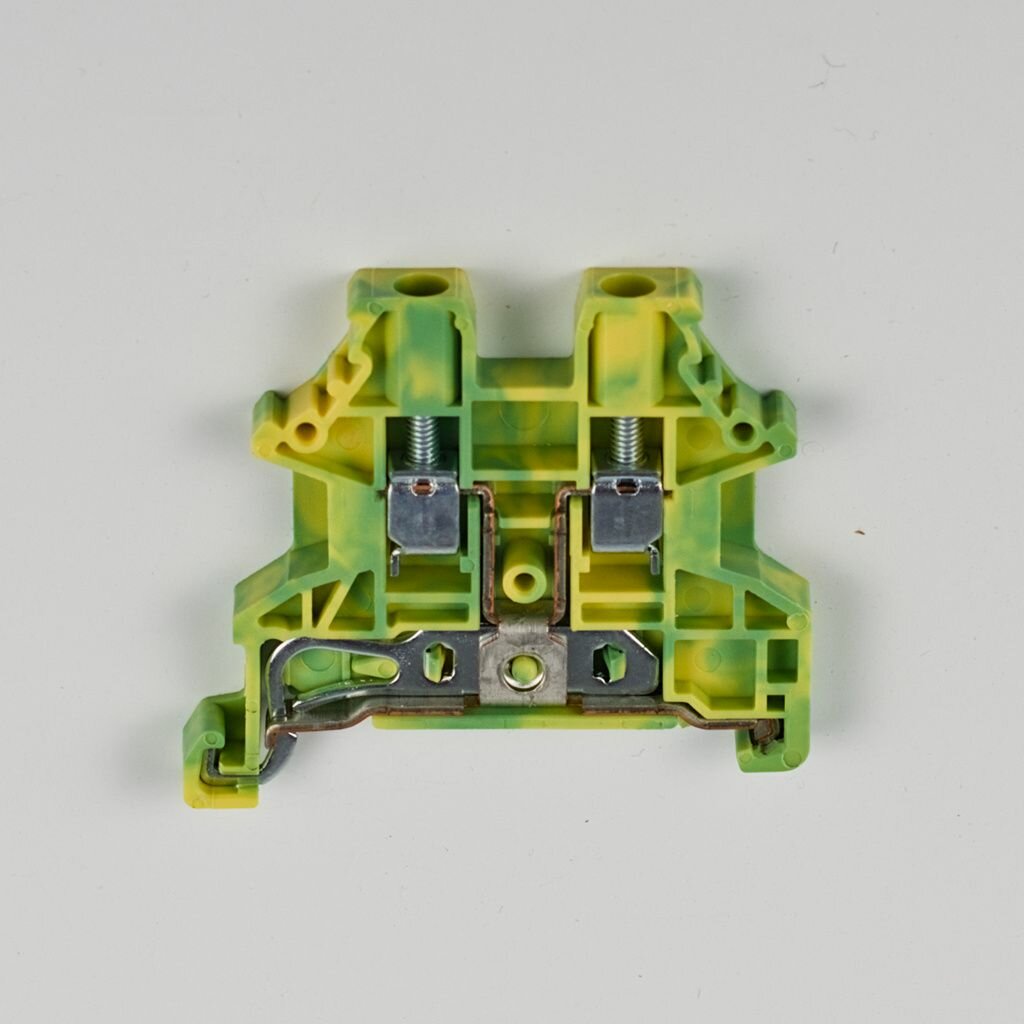 DK2.5N-PE Клемма проходная винтовая заземляющая, 0.25-2.5 мм2, цвет желто-зеленый, Dinkle.