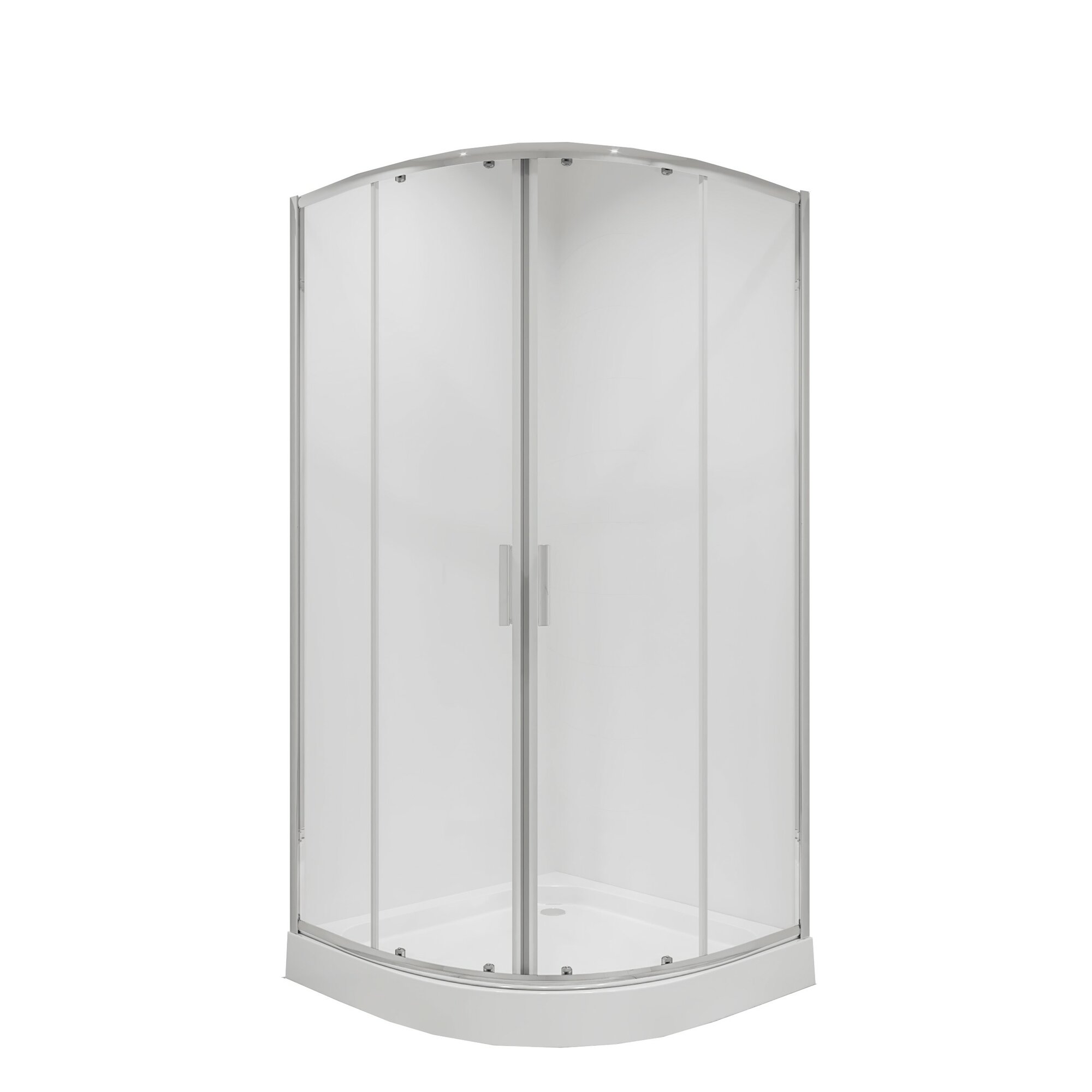 Душевое ограждение Niagara Nova NG-6686-08 (80х80х195) четверть круга, хром, двери раздвижные, стекло прозрачное,1 место
