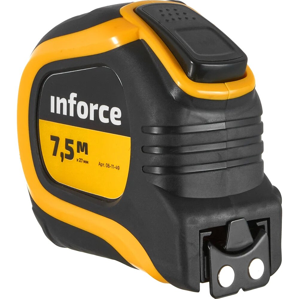 Измерительная рулетка с нейлоновым ярким покрытием и магнитным зацепом 7.5x27мм Inforce 06-11-49