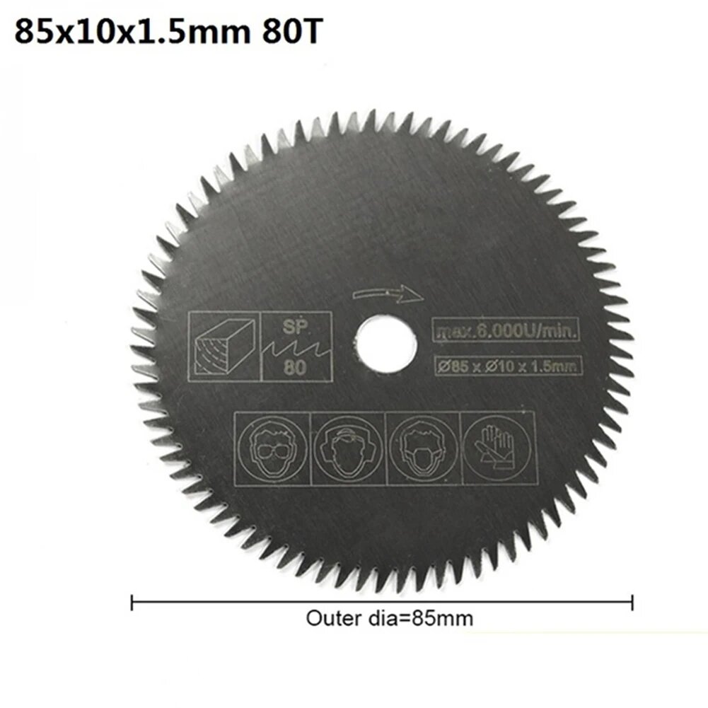 Диск для циркулярной пилы 85 мм, 80 зубьев, для дерева и пластика 85x10mm 80T