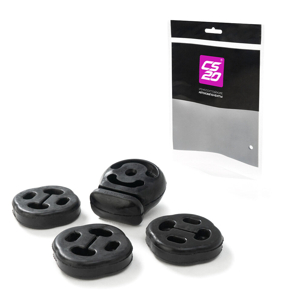 Подушка глушителя CS20 Original+, резина, длина 15см, 4шт, черная