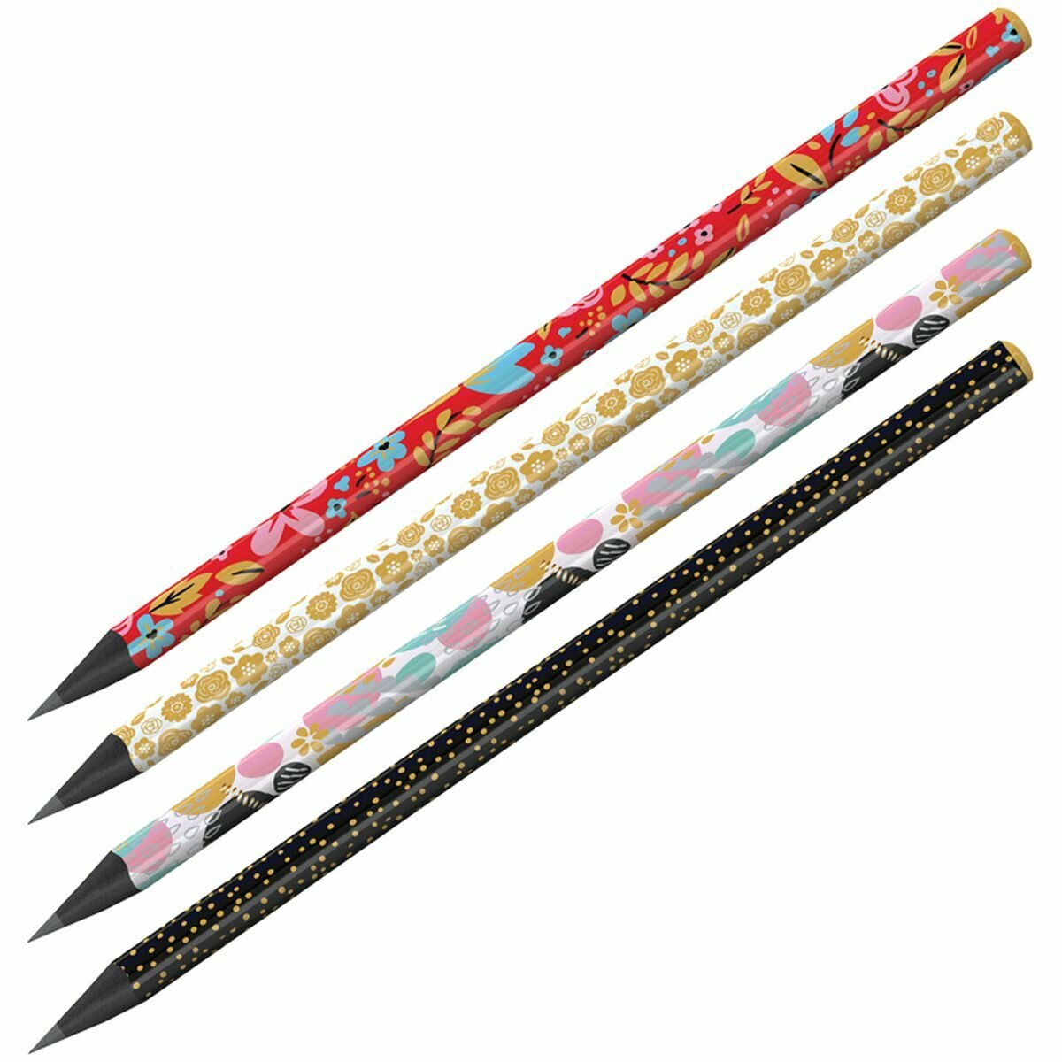 Карандаш чернографитный Berlingo Sparkle (НВ, черное дерево, трехгранный, заточенный) (BP01140), 72шт.