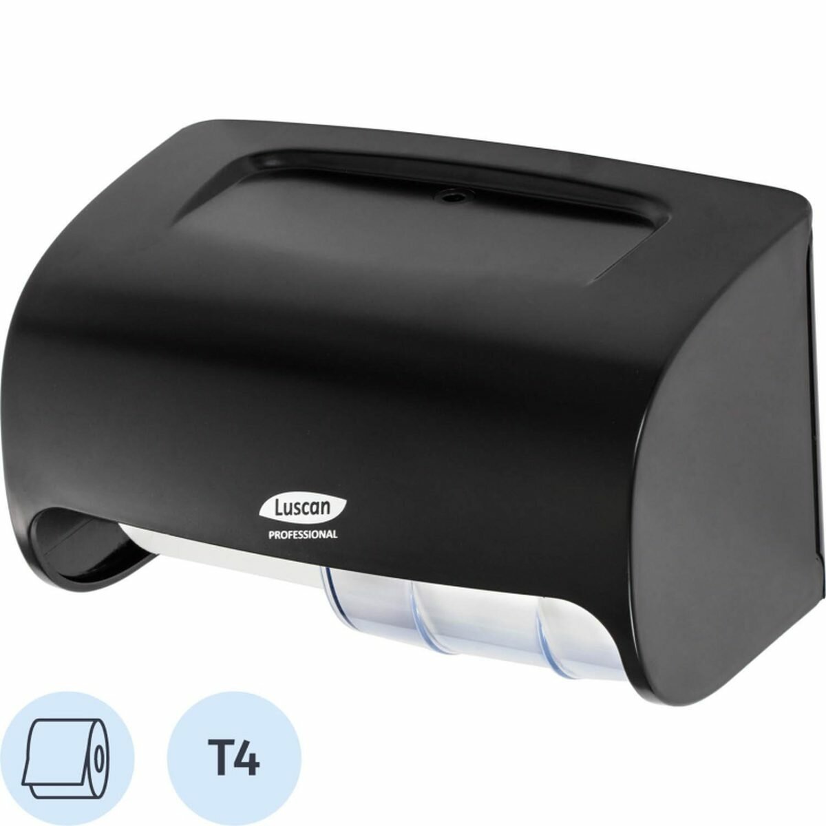 Диспенсер для туалетной бумаги рулонной Luscan Etalon Doublemini, пластик, черный