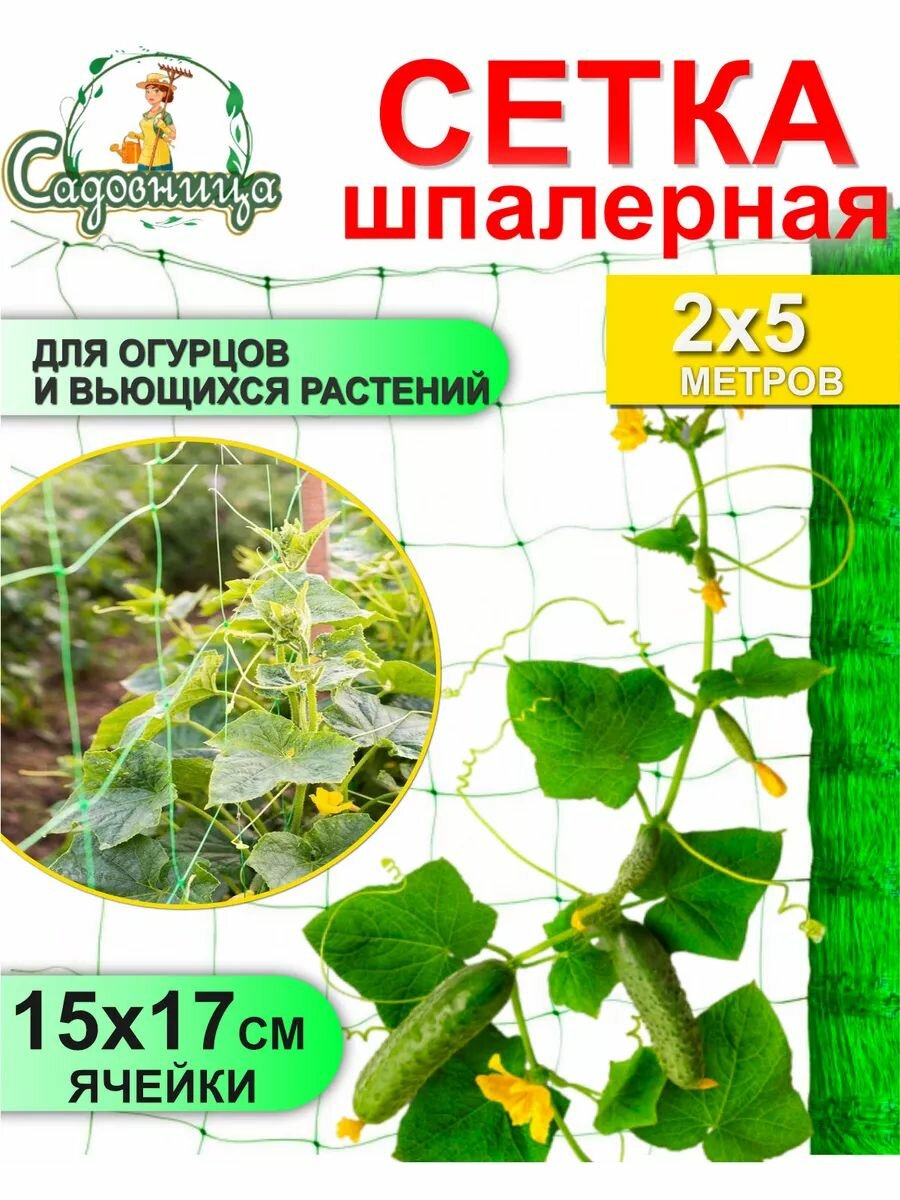 Сетка шпалерная для огурцов 2*5м (Хаки)