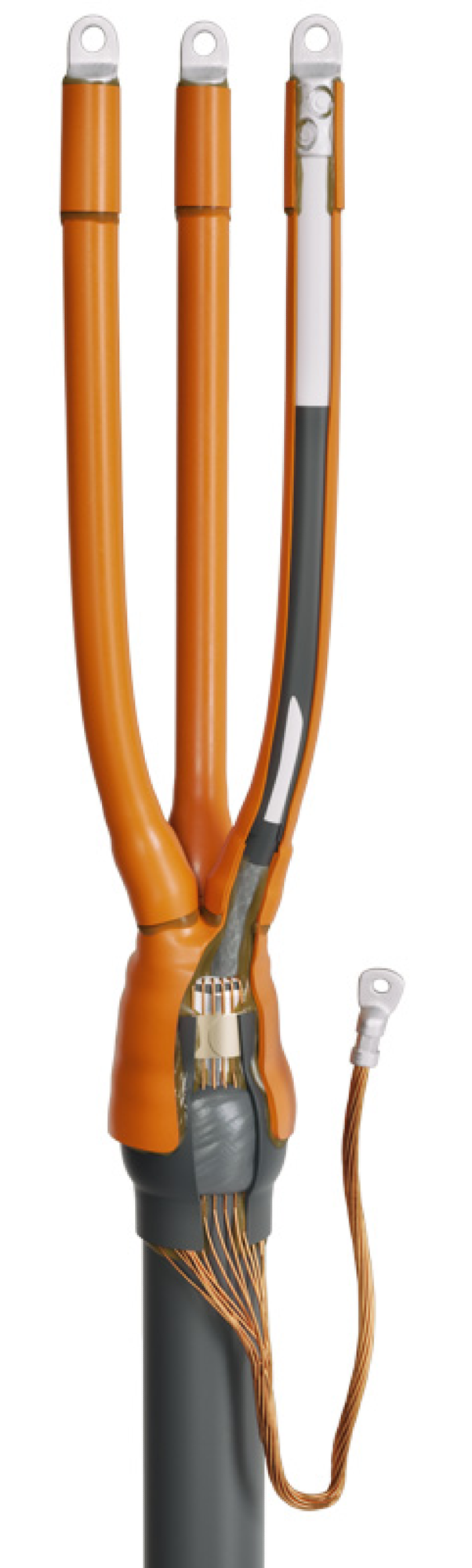 Муфта кабельная концевая КВТ 3ПКВТп-10 с болтовыми наконечниками, изоляция сшитый полиэтилен, черная, 710мм, 150/240мм2, 3 жилы / электрика