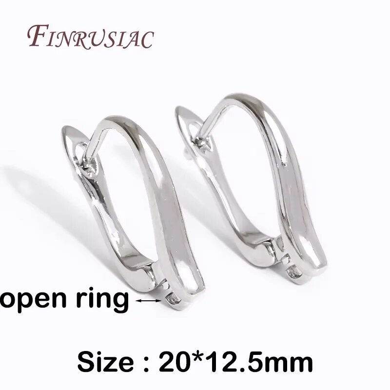 Швензы для сережек FINRUSIAC, Rhodium Plated, 20*12.5мм