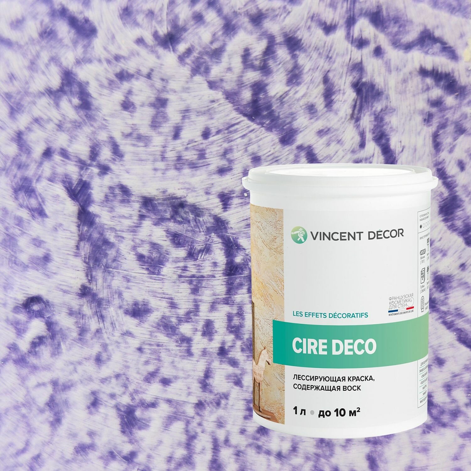 Краска декоративная лессирующая с воском Vincent Decor Cire Deco (1л) 51234