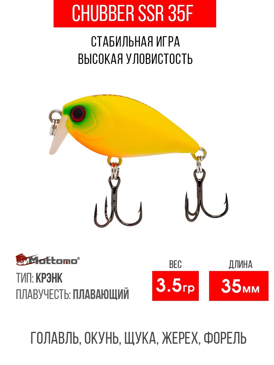 Воблер для рыбалки Chubber SSR 35F 3,5g приманка окуня, щуку, сома
