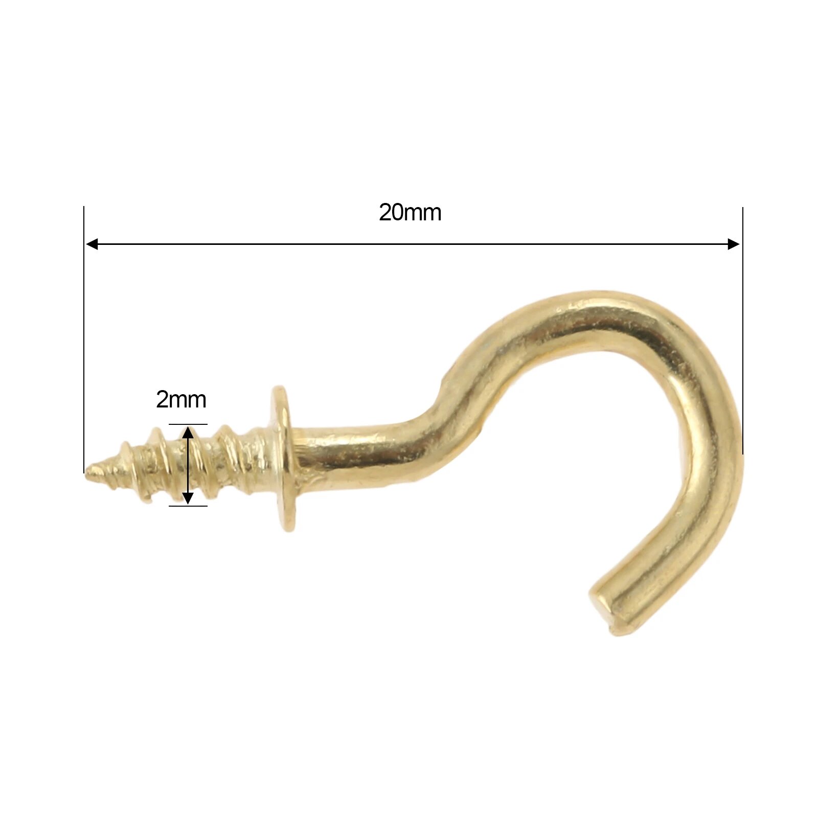 DRELD Винтовые крючки для потолка 20 шт. gold 20mm 20pcs