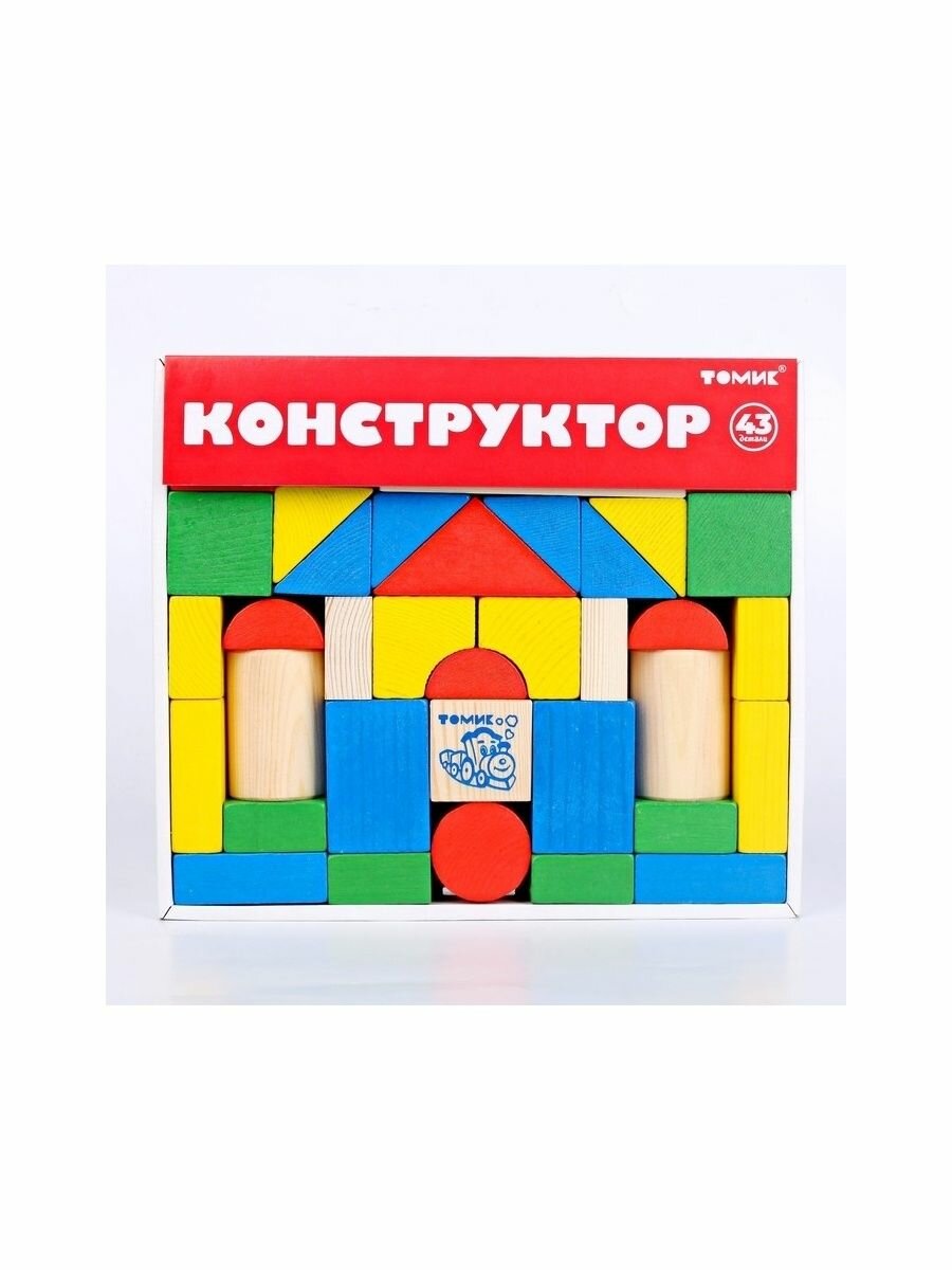 Деревянный конструктор Томик цветной, 43 детали (6678-43)