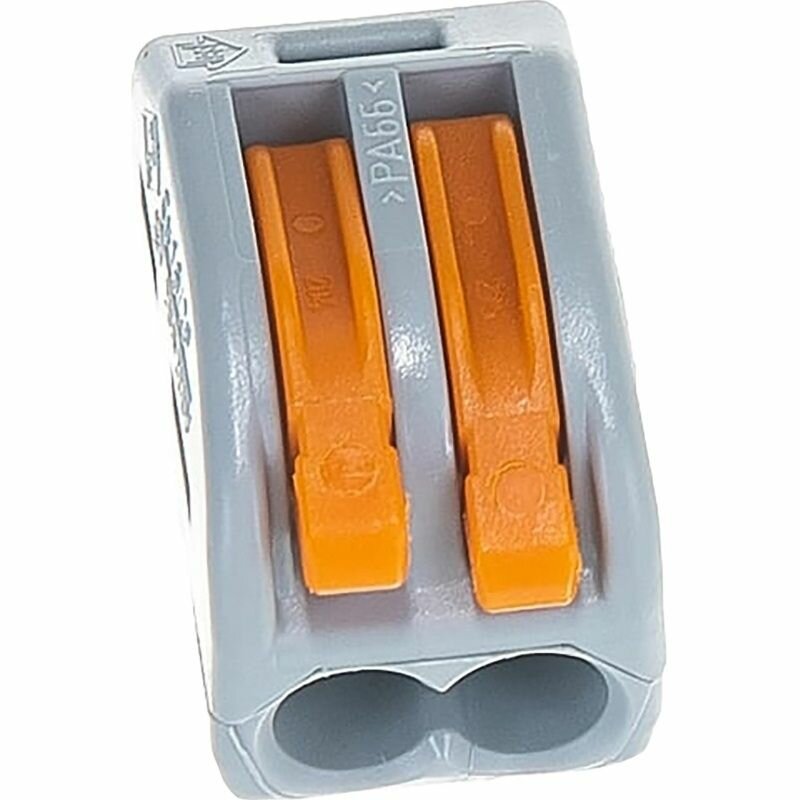 Строительно-монтажная клемма Wago 2х2,5 мм2 с рычажком, упаковка 50 шт (222-412)