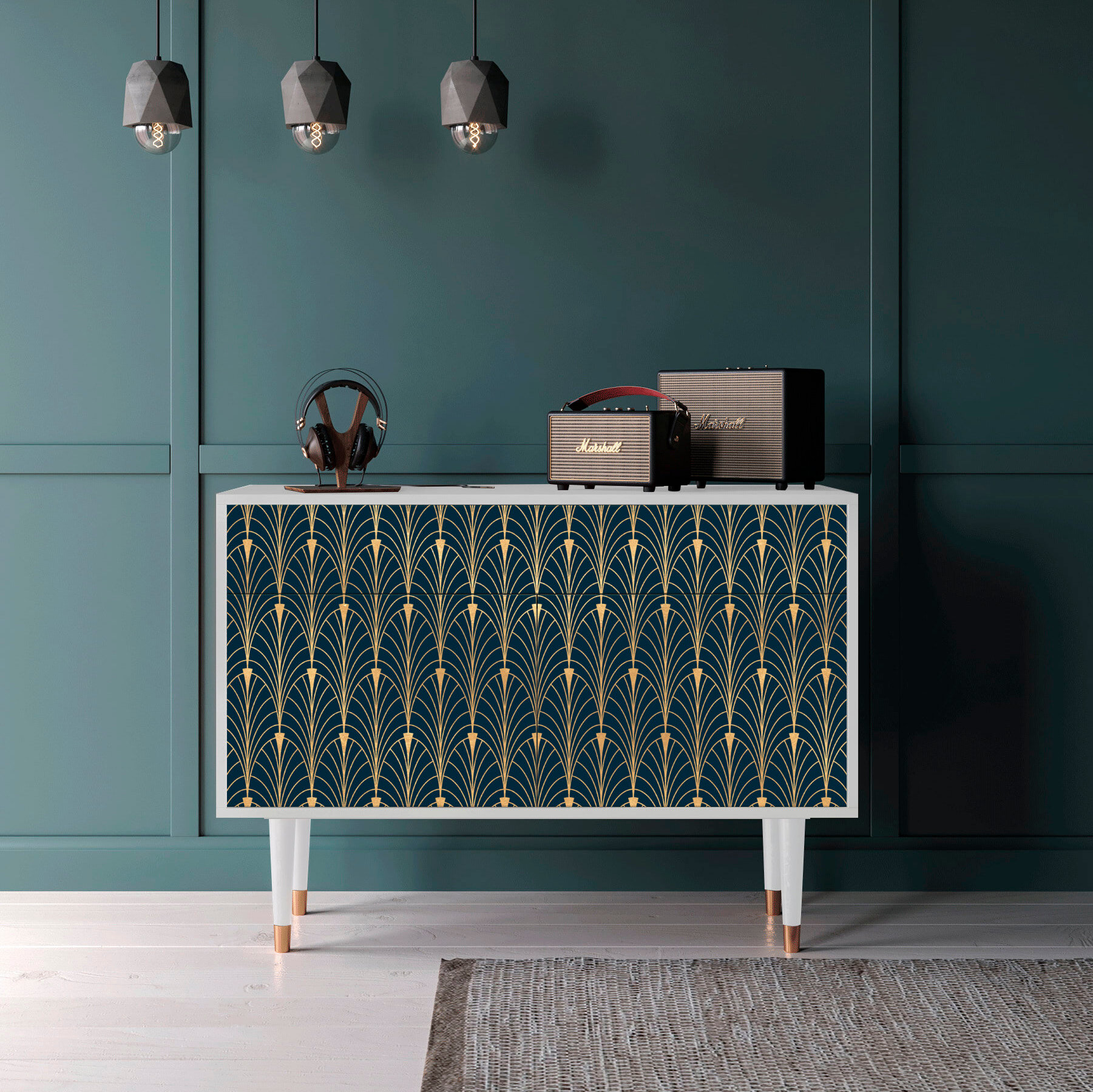 Комод - STORYZ - BS4 Flower of the Nile, Размер - 115 x 85 x 48 см, Цвет корпуса - Белый