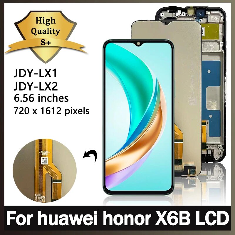 6,56 "для Honor X6B JDY-LX1 ЖК-дисплей с сенсорным экраном и рамкой в сборе с дигитайзером для Honor X6b JDY-LX2 Замена дисплея Black NO Frame