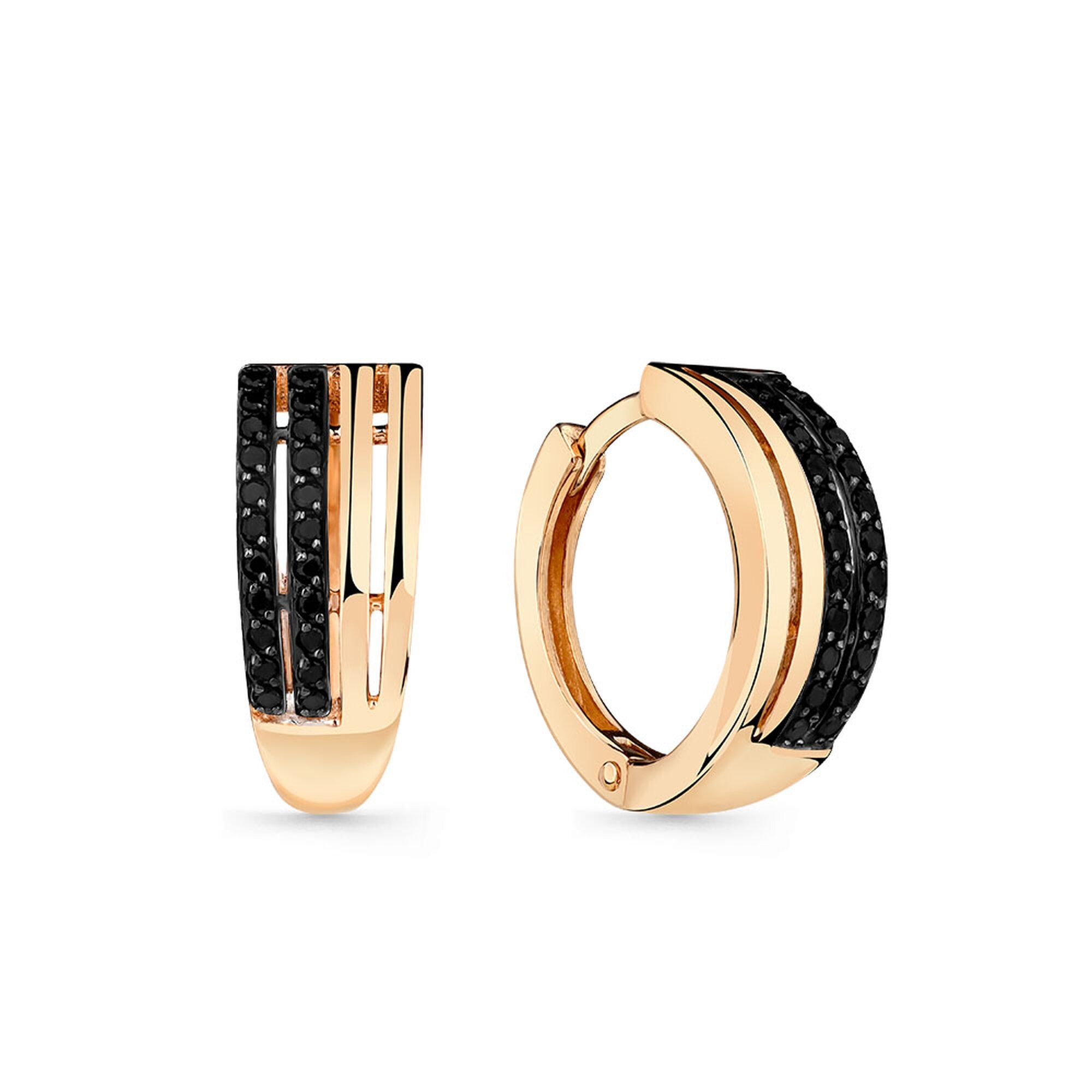 Серьги, красное золото, 585 проба, фианит