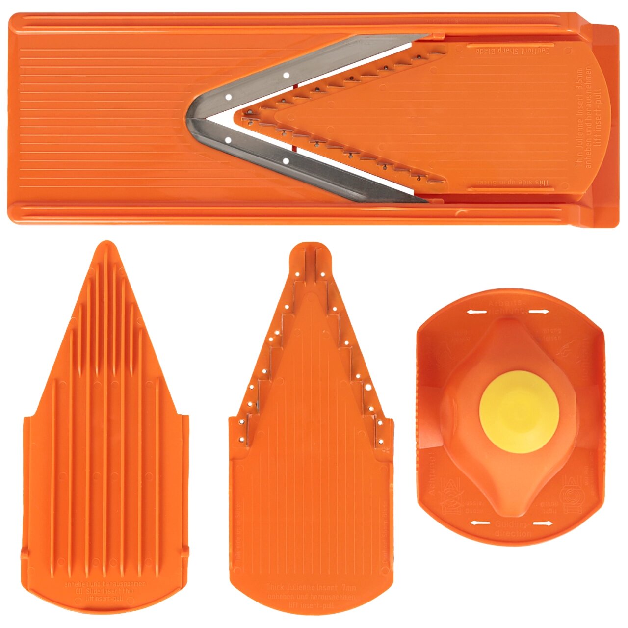 Домовой овощерезка с 3 насадками из нерж. стали и пластика для нарезки кубиками и ломтиками