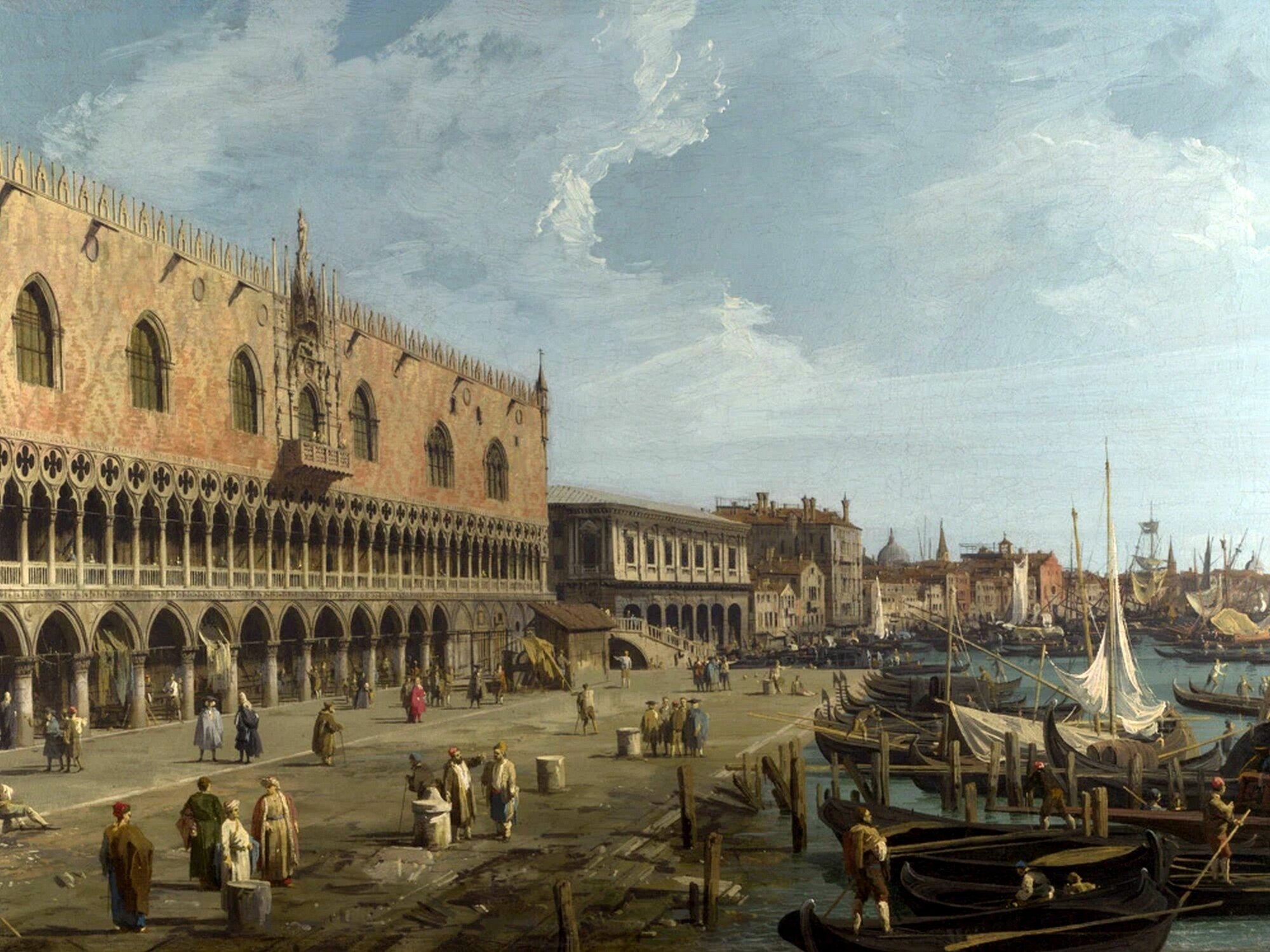 Картина Каналетто Венеция, Дворец Дожей и Рива дельи Скьявони 80х60 см