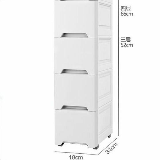 Kнижный шкаф, Узкий шкаф для хранения, Передвижной с колесами,18*34*52см