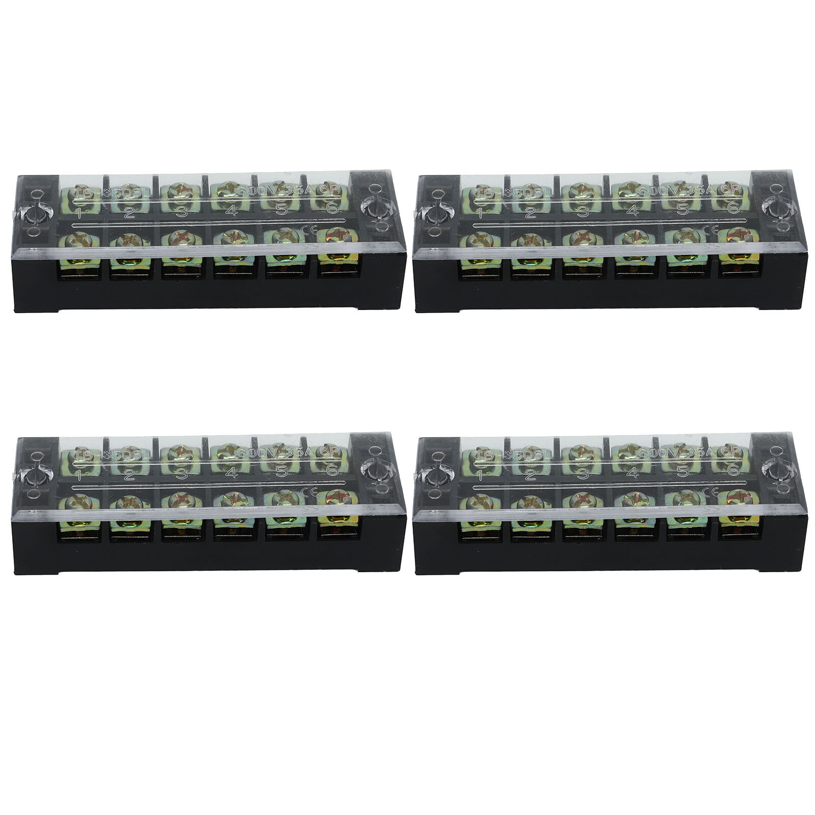 Клеммная колодка TB, 4 шт, фиксированный большой ток, медный контактор, клеммная колодка 600 В 35 А, 6 позиций