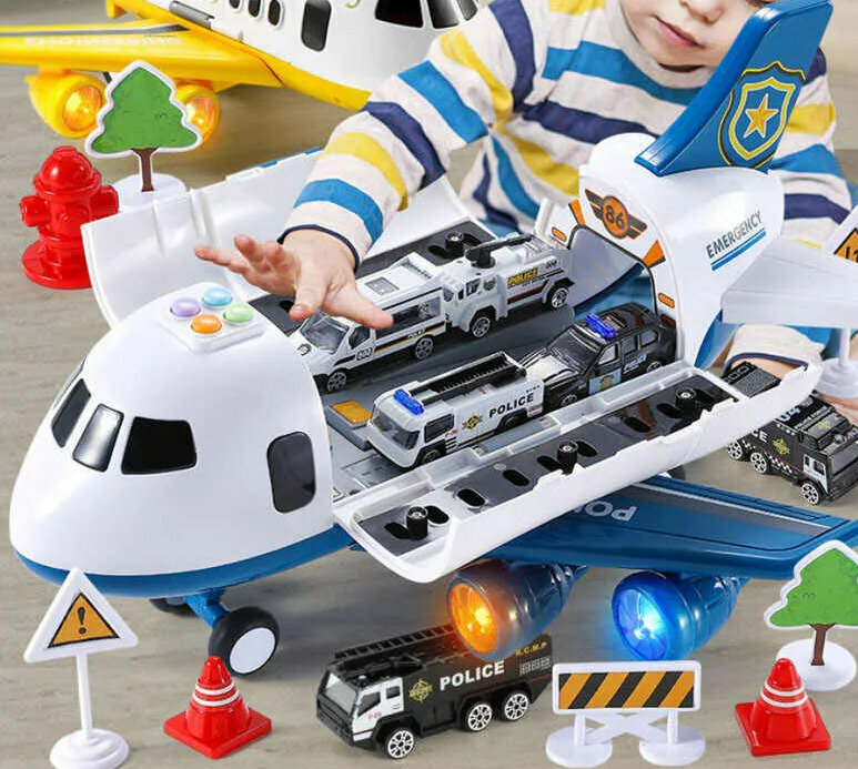 Игрушка самолет с техникой внутри / разборный /STORAGE AIRCRAFT