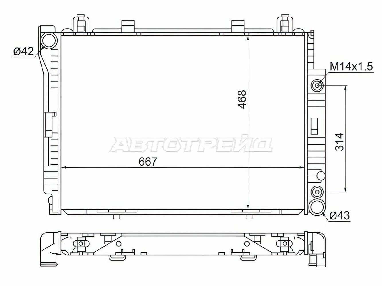 Радиатор охлаждения двигателя для Мерседес 300, S 300 Turbodiesel арт MB00062 SAT