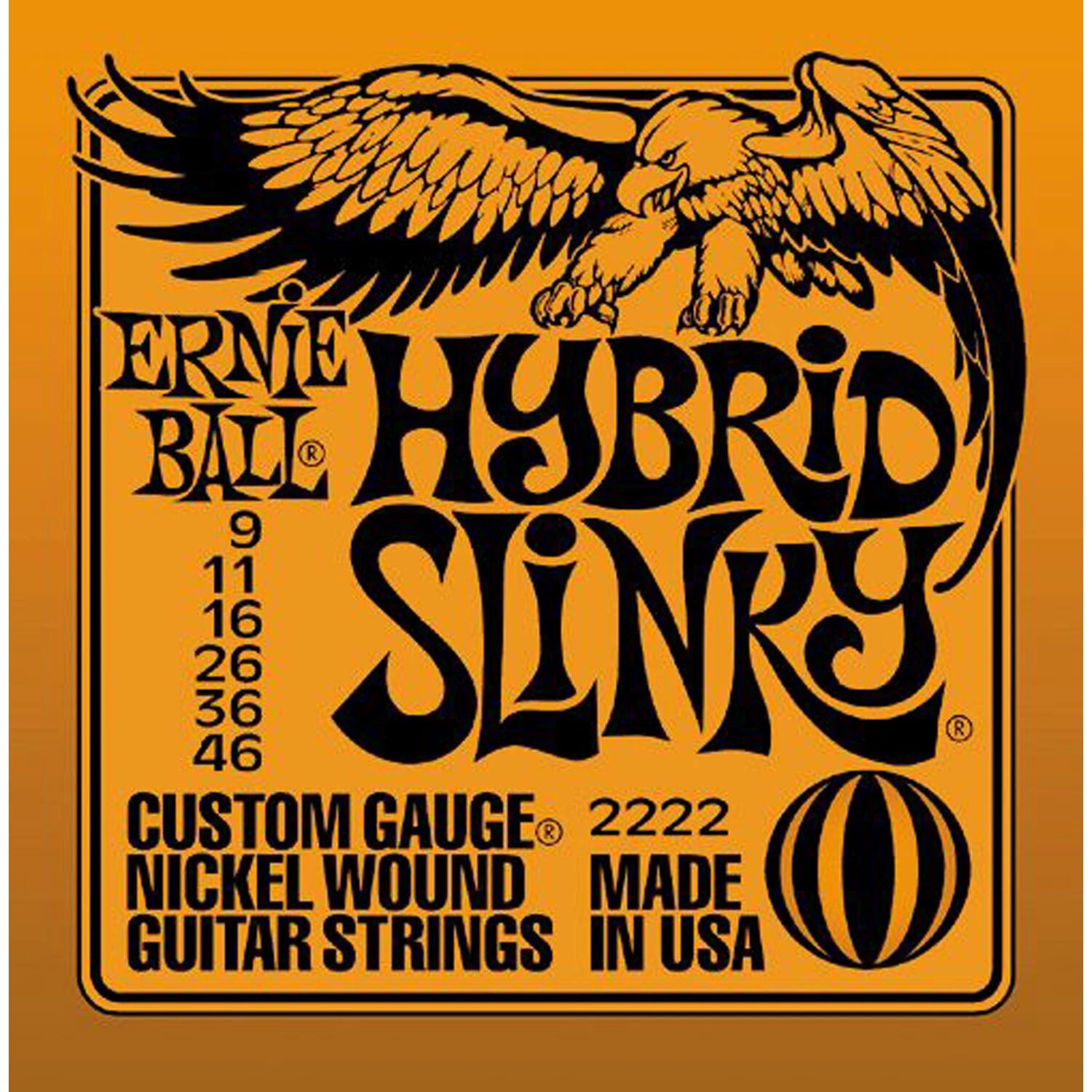 Комплект струн для 6-струнной электрогитары 9-46 Ernie Ball 2222