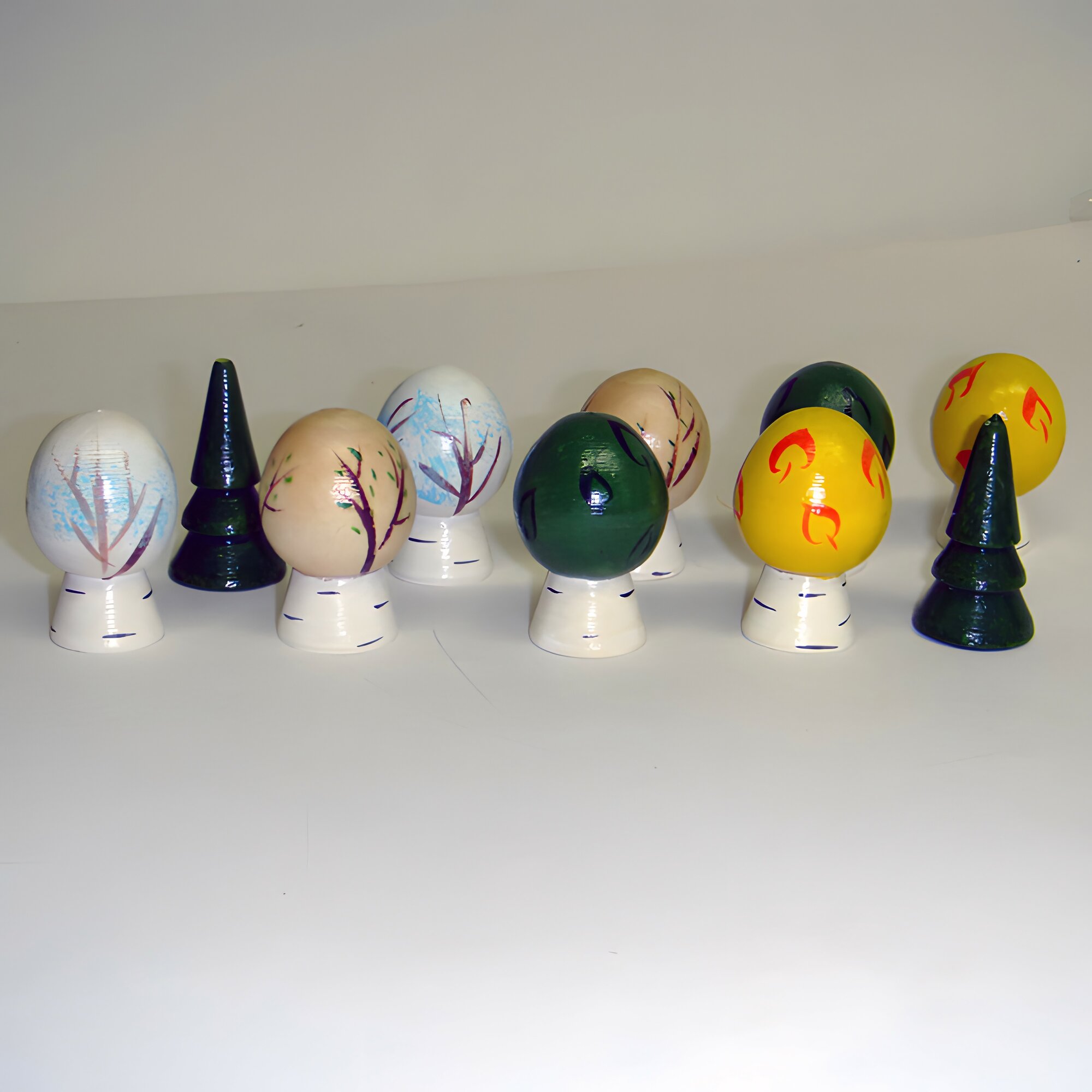 Набор деревянных фигурок RNToys "Времена года: деревья", 10 шт