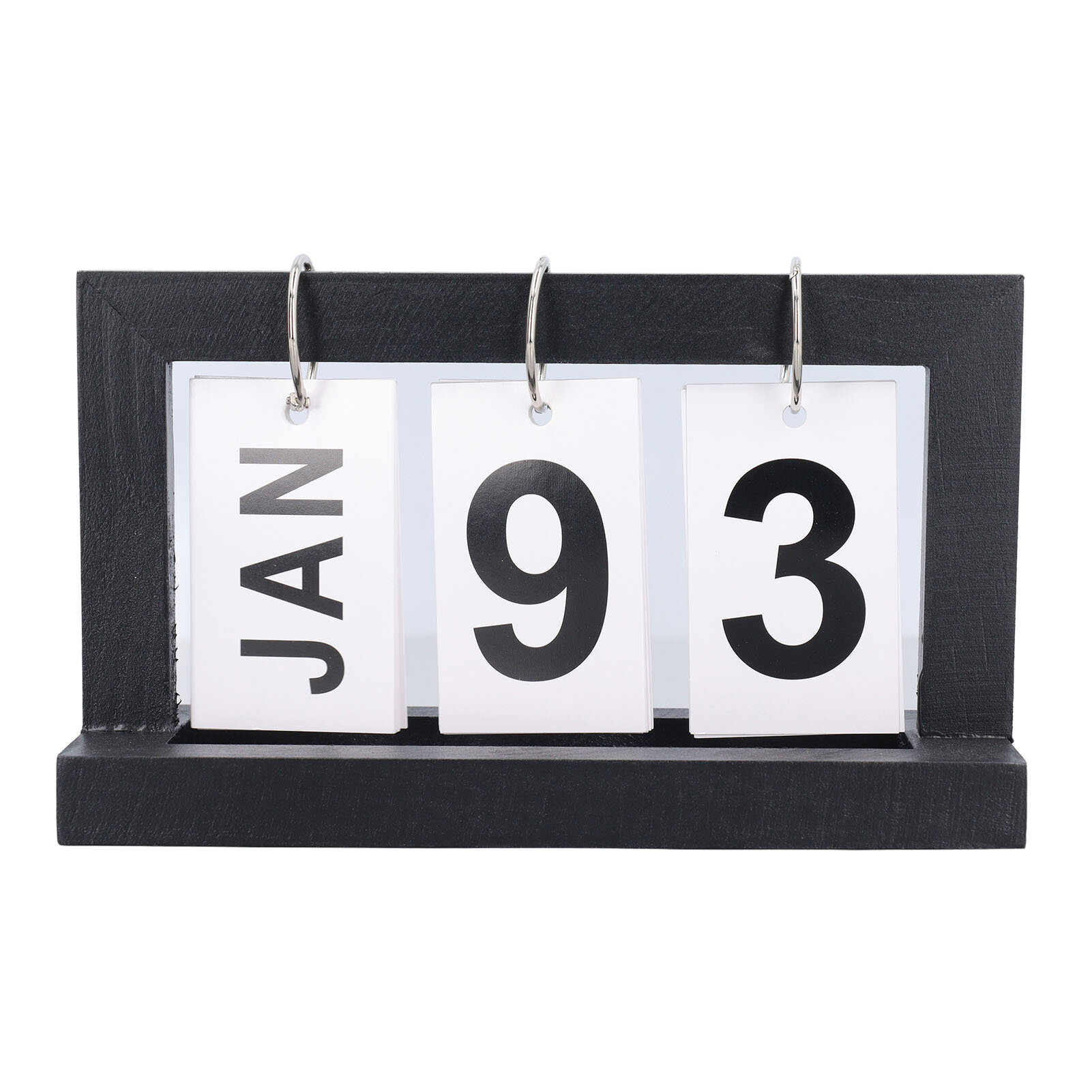 Настольный деревянный календарь-трансформер в скандинавском винтажном стиле, большой, для офиса, дома, кабинета, гостиной, черный.