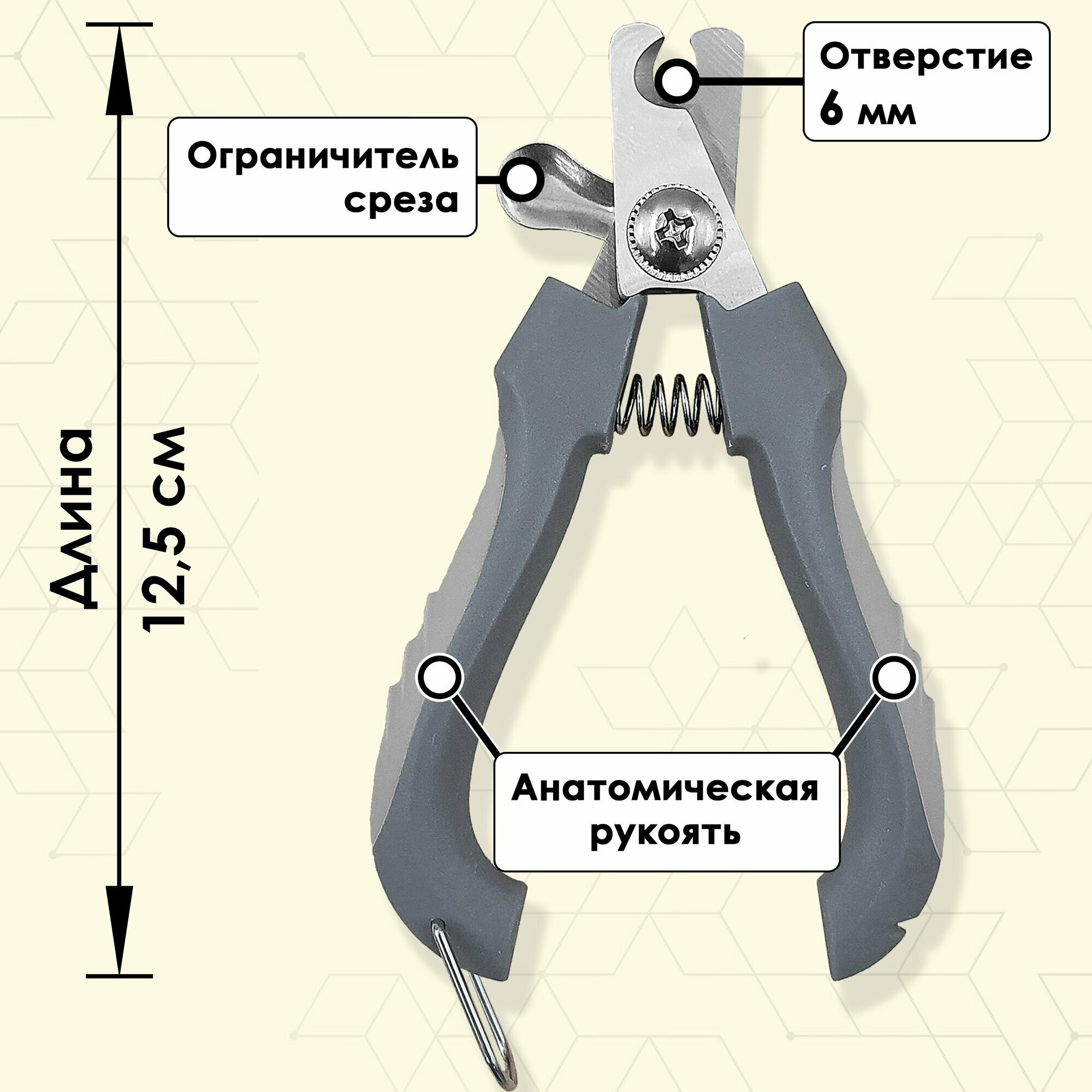 Премиум Когтерез с ограничителем для кошек и собак мелких пород. Безопасная когтерезка (ножницы, секатор) для котят и взрослых кошек, для щенков и собак небольшого размера.