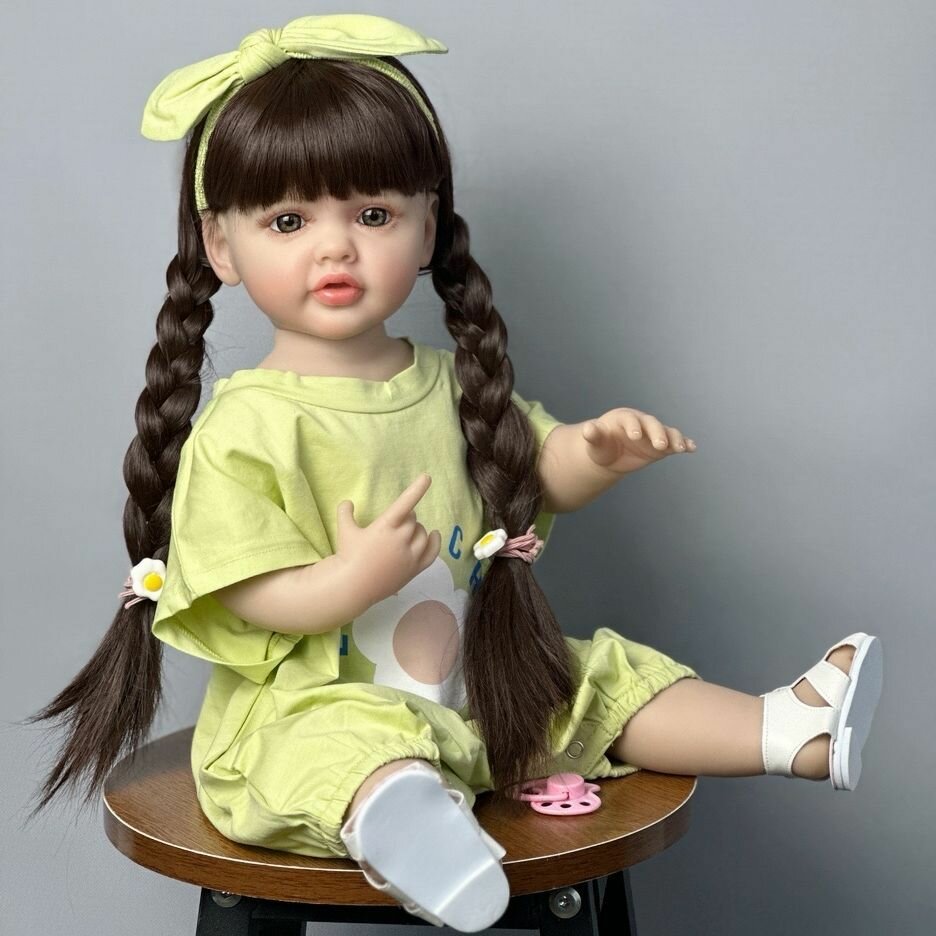 Полностью силиконовая Мягкая кукла-реборн 55 см, Реалистичная кукла-принцесса для малышей, детский подарок на день рождения