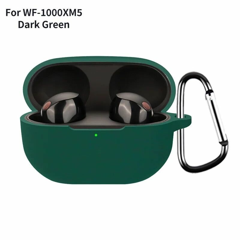 Sony WF 1000xm5 беспроводная крышка для наушников, ударные мягкие силиконовые наушники, защитная защитная крышка с царапиной, с крючком, темно-зеленый