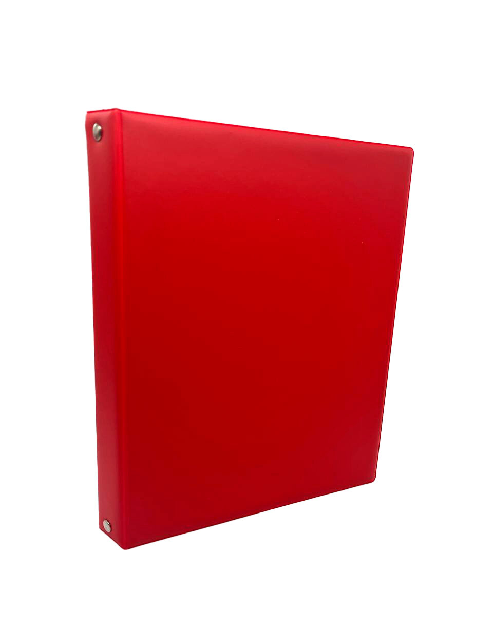 Папка на кольцах А5 ярко красная пустая