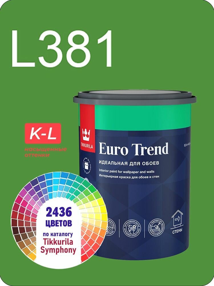 Краска для обоев Tikkurila Euro Trend 0,9л. насыщенные оттенки L381