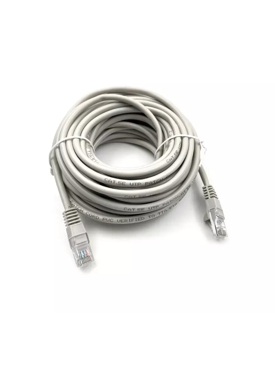 Патч-корд UTP-5E-15M-G UTP 4 пары cat5E CCA molded 15м серый