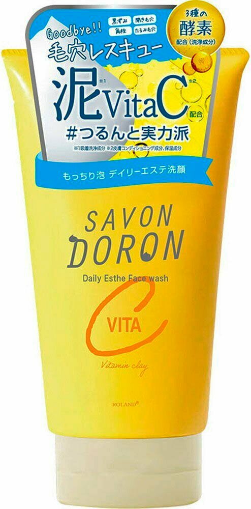 COSMETEX ROLAND Savon Doron Daily Esthetic Facial Wash Vita C Пенка для умывания лица очищающая с глиной и витамином C, 120г.