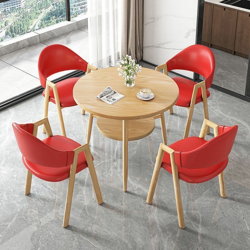 Столовая группа, круглый стол 80x75 см и 4 стула