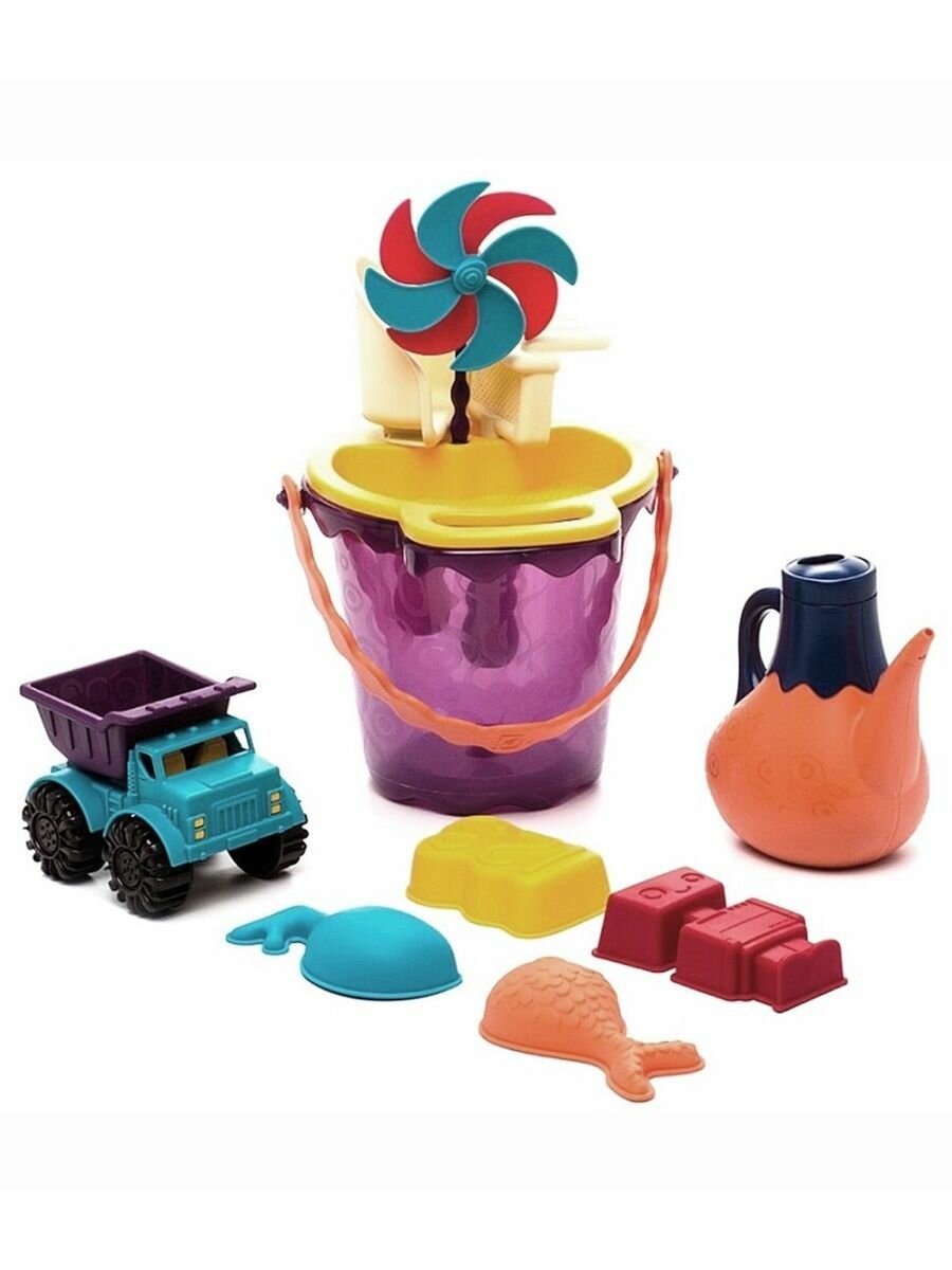 BATTAT Набор для песка Ready Beach Bag 12 предметов в сумке для детей от 1.5 лет